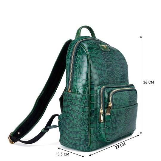 Croco Leather Backpack Sea Weed | Da Milano – Damilano UAE